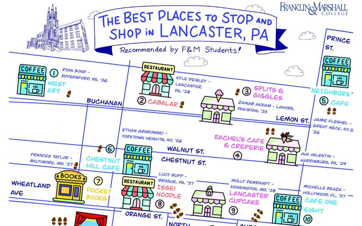 Student-Designed Map Shows Best Spots in Lancaster City